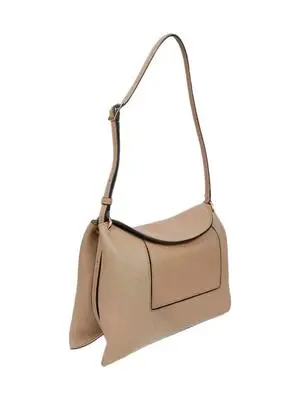 WANDLER Grained Leather Shoulder Bag Neutrals