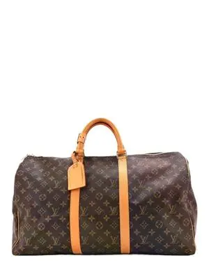 LOUIS VUITTON Keepall Bag Monogram Canvas 50 Travel Bag - Brown