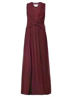 GENNY Maxi Twist-detail Cape Dress - Red