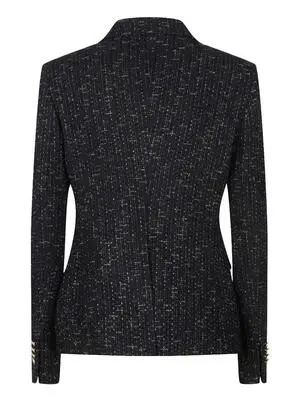 Tagliatore Double-breasted Tweed Jacket - Blue