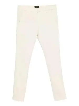 DONDUP Logo Plaque Slim-fit Trousers - Neutrals