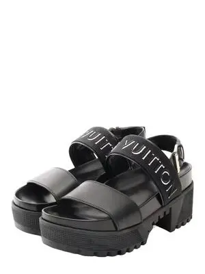 LOUIS VUITTON Laurie Line Platform Slingback Sandals - Black
