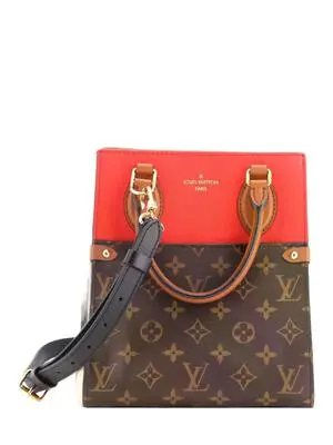 LOUIS VUITTON Fold Tote Monogram Canvas And Leather Pm Satchel - Brown