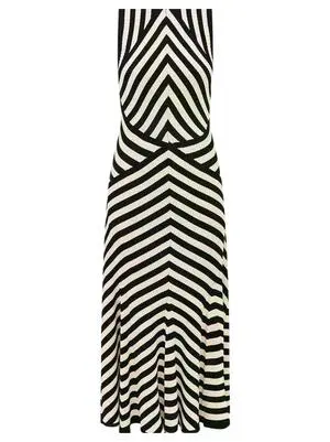 Zimmermann Valiant Deco Stripe Midi Dress - Black