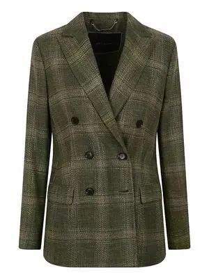 Kiton Double-breasted Check Blazer - Green