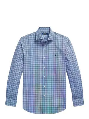 Polo Ralph Lauren Custom-fit Plaid Stretch Poplin Shirt - Blue