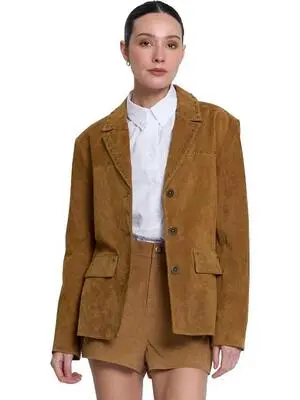 Central Park West Odessa Studded Blazer - Brown