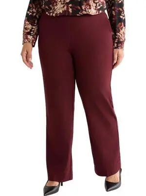 Anne Klein Pull-on Straight Leg Trousers - Barolo