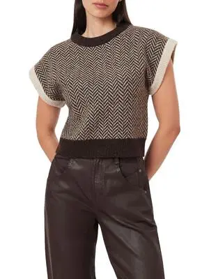 Habitual Herringbone Dolman Sleeve Sweater - Chocolate
