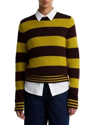 Barbour Woodhouse Striped Wool & Cashmere Crewneck Sweater - Fig Multi