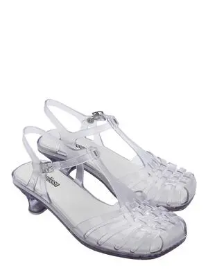 Melissa Vixen Slingback Kitten Heel Sandal - Clear