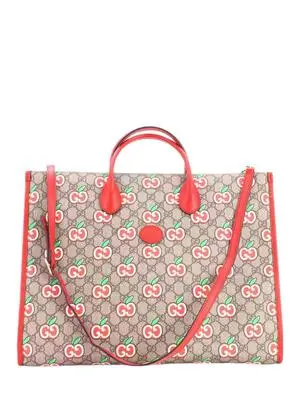 Gucci Convertible Open Apple Gg Coated Canvas Large Tote Bag Multicolour