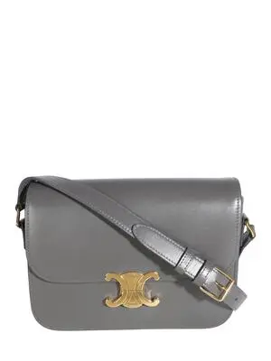 Celine Pebble Smooth Calfskin Teen Triomphe Bag - Gray