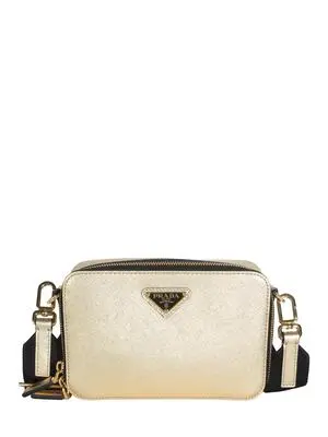 Prada Saffiano Leather Crossbody Bag - Gold