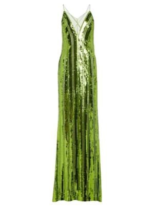 Galvan Kate Sequined Gown - Green