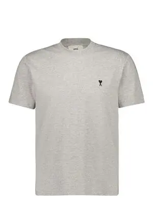 AMI Paris Heather Ash Grey Ami De Coeur Cotton T-Shirt Grey