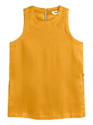 ECOALF Sleeveless Round Neck Top With Side Slits - Orange