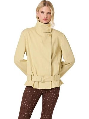 Astr The Label Theo Funnel Collar Belted Jacket - Tan