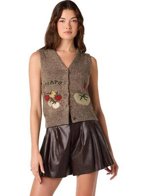 Astr The Label Eira Intarsia Sweater Vest - Mocha