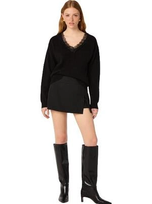 Astr The Label Tessa Slit-front Mini Skort Black