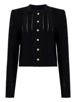 Balmain Cropped Cardigan - Black