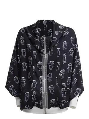 JULIA ALLERT Art Print Bomber Jacket - Black