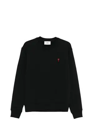 AMI Paris De Coeur Cotton Sweatshirt - Black