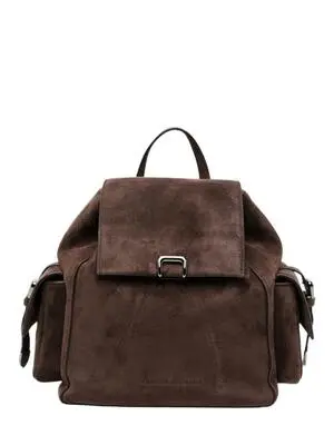 Brunello Cucinelli Suede Leather Backpack - Brown