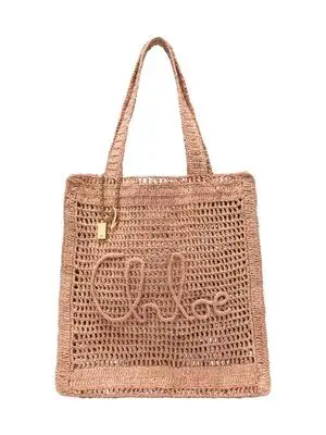 CHLOÉ Chloé Summer Banana Raffia Tote