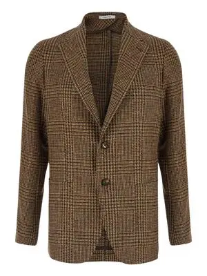 Tagliatore Montecarlo Checked Single-breasted Blazer - Brown