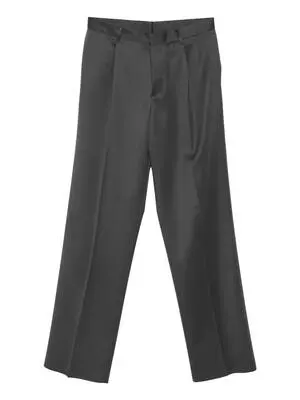 LARDINI Pleated Virgin-wool Trousers - Grey