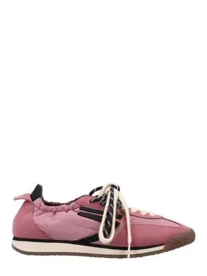 PURAAI Retro Runner Sneakers With Suede Inserts And Dual Contrasting Laces - Rosa