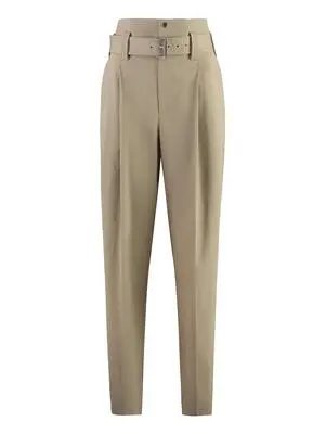 Bottega Veneta BOTTEGA VENETA Cotton Gabardine Belted Trousers Beige