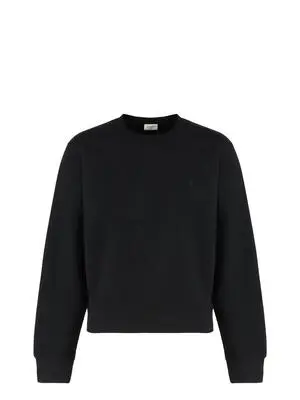 Saint Laurent Crewneck Cotton Sweatshirt - Black