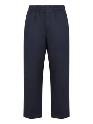Bottega Veneta Silk & Cotton Twill Wide-leg Trousers - Blue