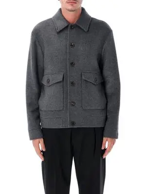 Valentino Garavani VALENTINO GARAVANI Wool And Cashmere Blend Shirt Jacket Grigio
