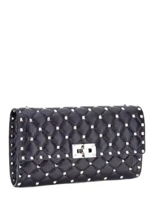 Valentino Garavani Rockstud Spike Napa Leather Shoulder Bag - Nero