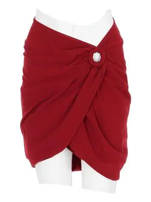 Isabel Marant Étoile ISABEL MARANT Draped Mini Skirt With Front Ring Detail Bordeaux