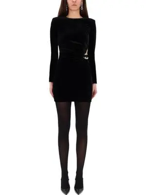 SELF-PORTRAIT Mini Velvet Dress - Black