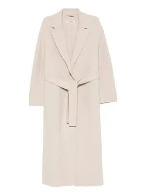 Max Mara Hand-sewn Double-drap Pure Virgin Wool Robe Jacket - Beige
