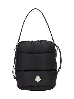 Moncler Caradoc Bucket Handbag In Nylon With Down-feather Padding, 18 Cm X 24.5 Cm X 12 Cm - Black