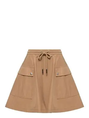 Moncler Moncler Cargo Mini Skirt With Logo Patch Beige