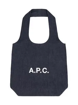 A.p.c. Mini Tote Handbag Ninon With Logo - Denim