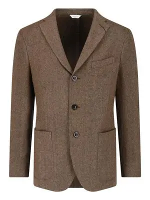 Boglioli Herringbone Wool Blazer - Brown