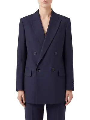 MAISON MARGIELA Cropped Double-breasted Wool-blend Blazer - Grey