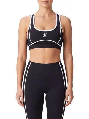 Amiri Bra Top With White Piping - Black