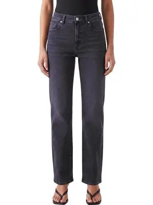 7 FOR ALL MANKIND 7 For All Mankind Stovepipe High-Waisted Straight-Leg Denim Jeans