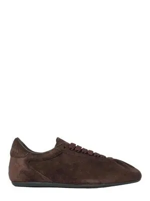 Dolce & Gabbana Suede Low-top Sneakers With Embossed Logo - Ebony