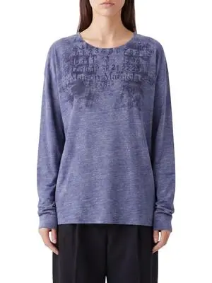 MAISON MARGIELA Long-sleeved Cotton T-shirt With Abstract Print And Logo