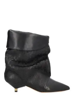 Isabel Marant Étoile Leather Fold-over Ankle Boots - Black